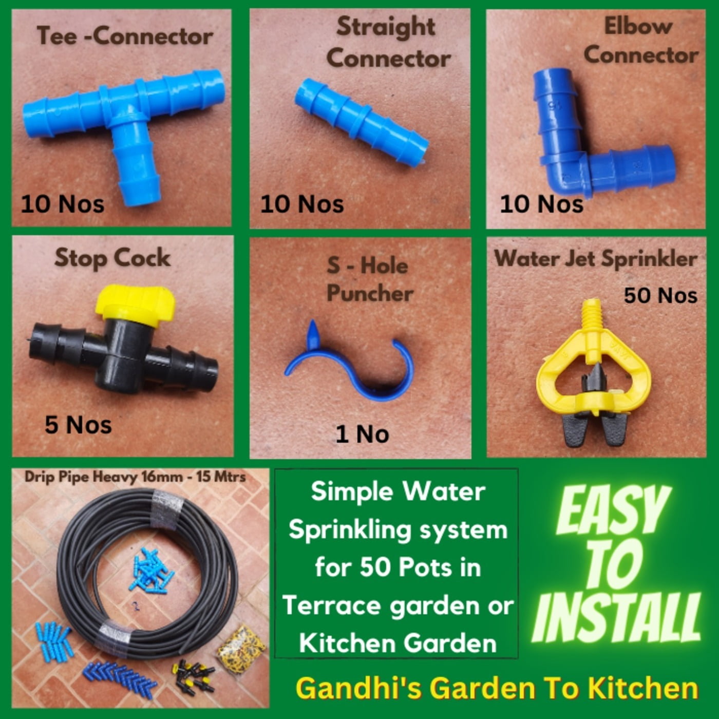 Drip Irrigation kit for Terrace or Kitchen Garden Automatic Watering ...