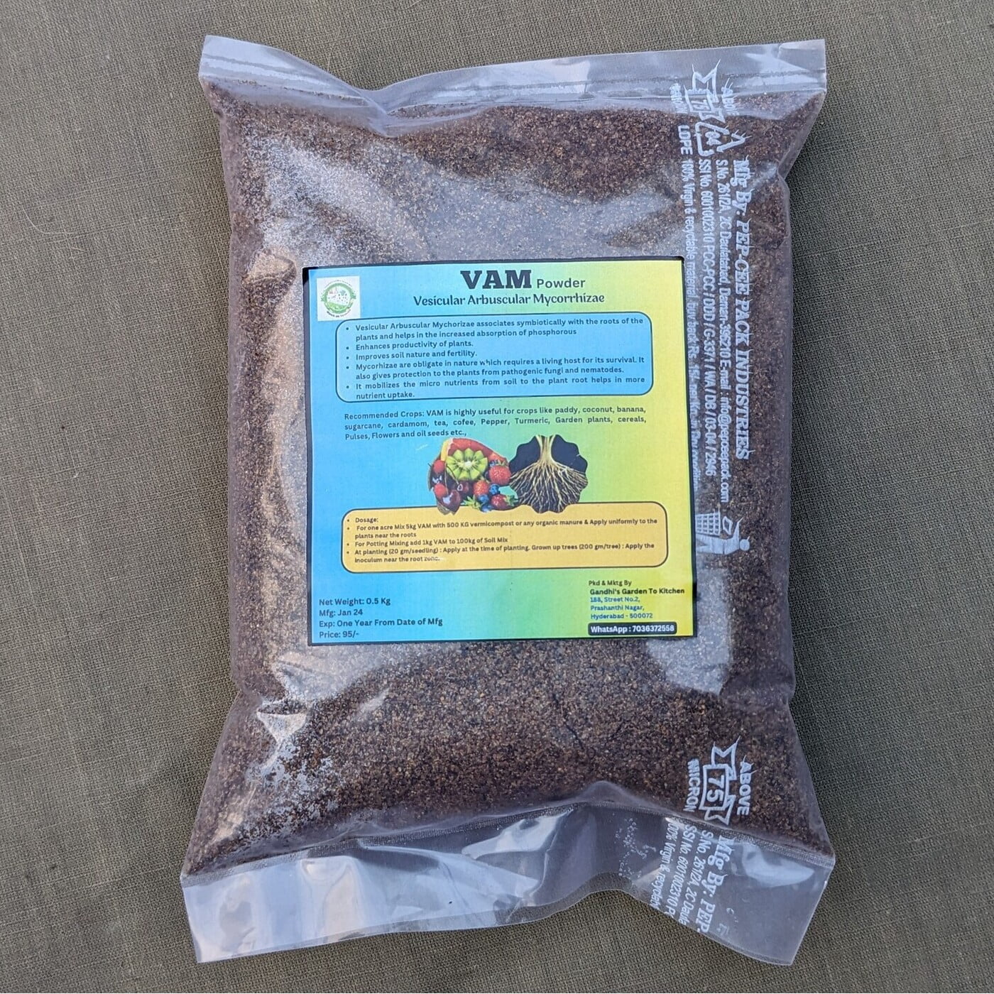 500gms VAM (Vesicular Arbuscular Mycorrhiza) Root Growth Booster ...